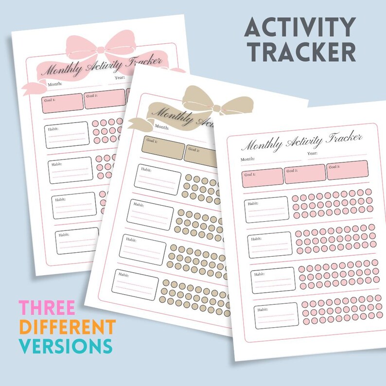 Monthly Goal and Habit Tracker, Printable Planner for Real Estate ...