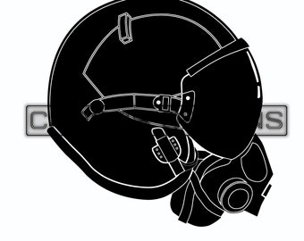 Fighter Pilot Helmet Svg - Etsy