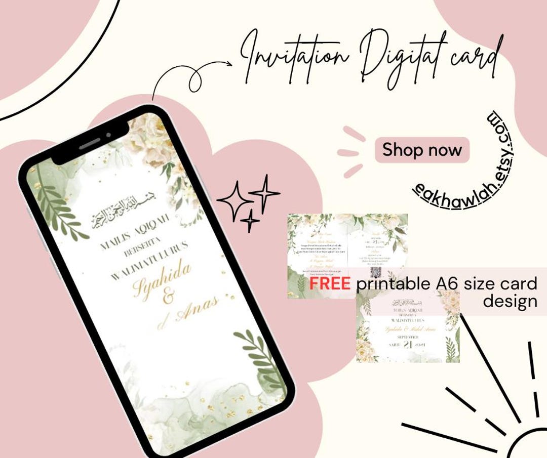 Invitation Digital Card Birthday Party Wedding Company Events Digital ...