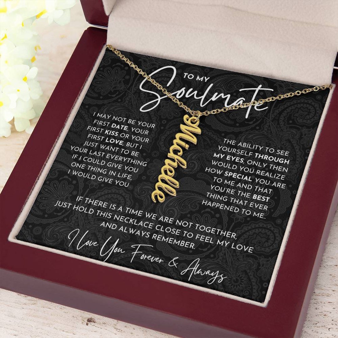 To My Soulmate Name Necklace Valentine's Day Necklace - Etsy