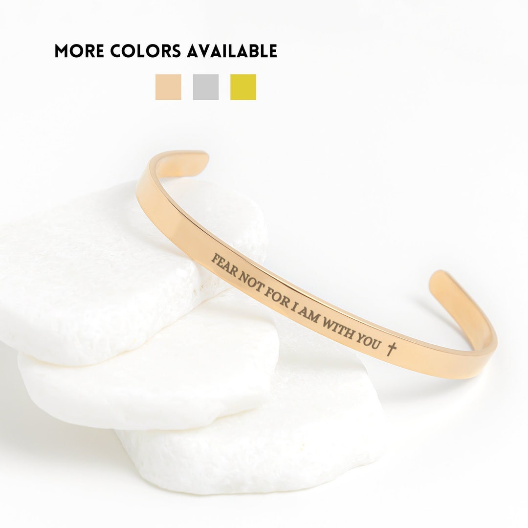 Bible Verse Engraved Bracelet, Faith Jewelry for Women, Strength ...