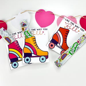 PRINTABLE Valentine's Day Roller Skate Card, Roller Skate Valentine ...