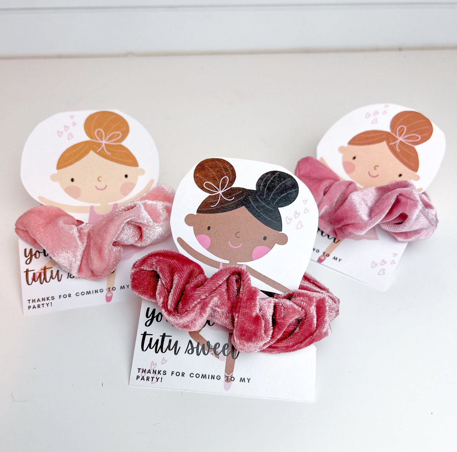 Ballerina Party Favor, Scrunchie Party Favor, Tutu Sweet, Printable ...