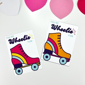 PRINTABLE Valentine's Day Roller Skate Card, Roller Skate Valentine ...