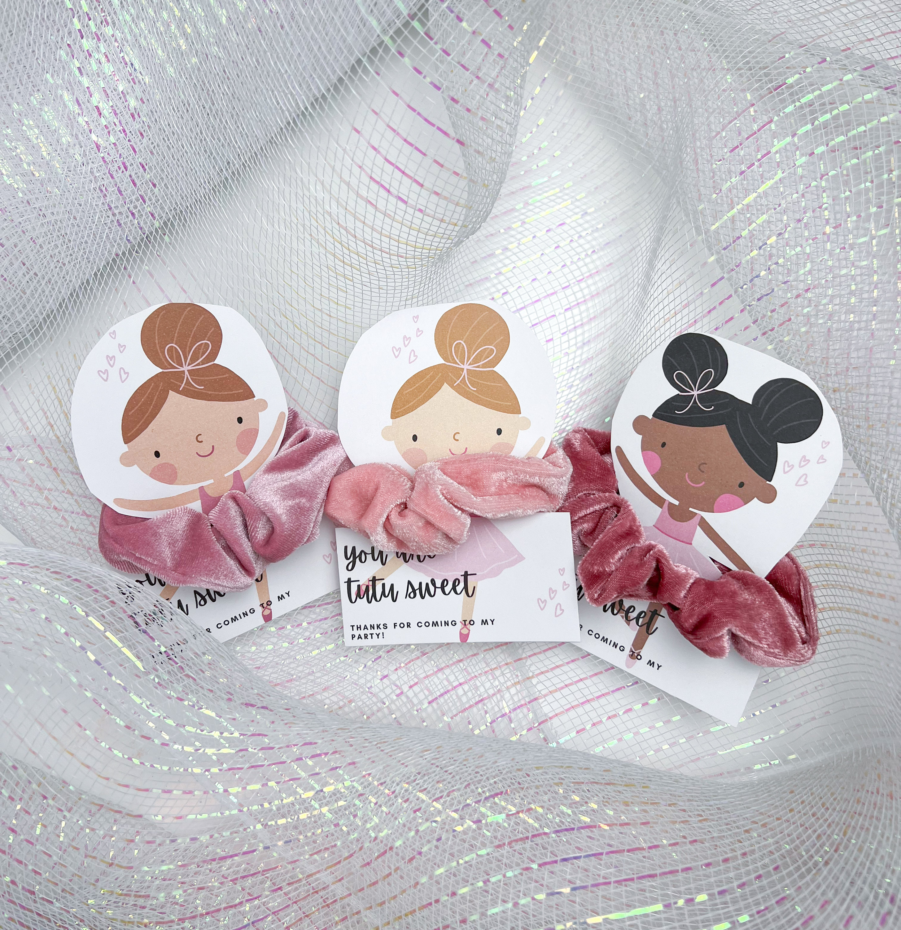 Ballerina Party Favor, Scrunchie Party Favor, Tutu Sweet, Printable ...