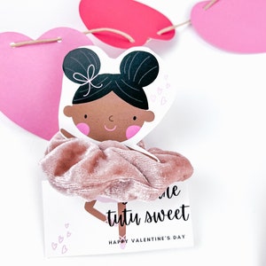 Ballerina Valentine Tag, Scrunchies Valentine, Tutu Sweet, Printable ...