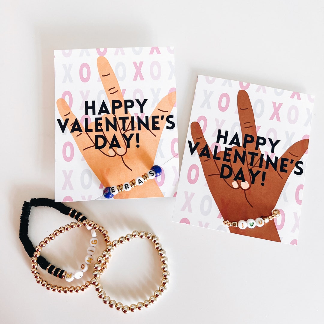 Friendship Bracelet Valentine, Printable Kids Valentine, Kids Valentine ...