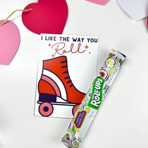 PRINTABLE Valentine's Day Roller Skate Card, Roller Skate Valentine ...