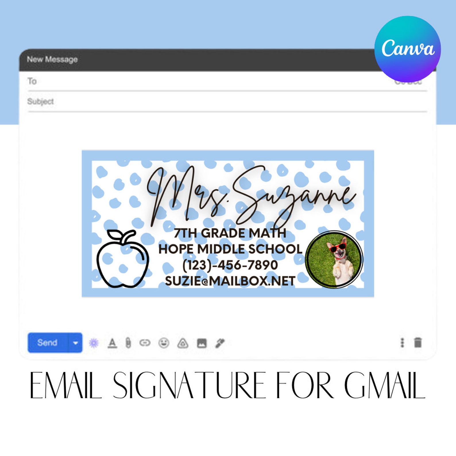 Gmail Email Signature Template: Canva Editable Design - Etsy