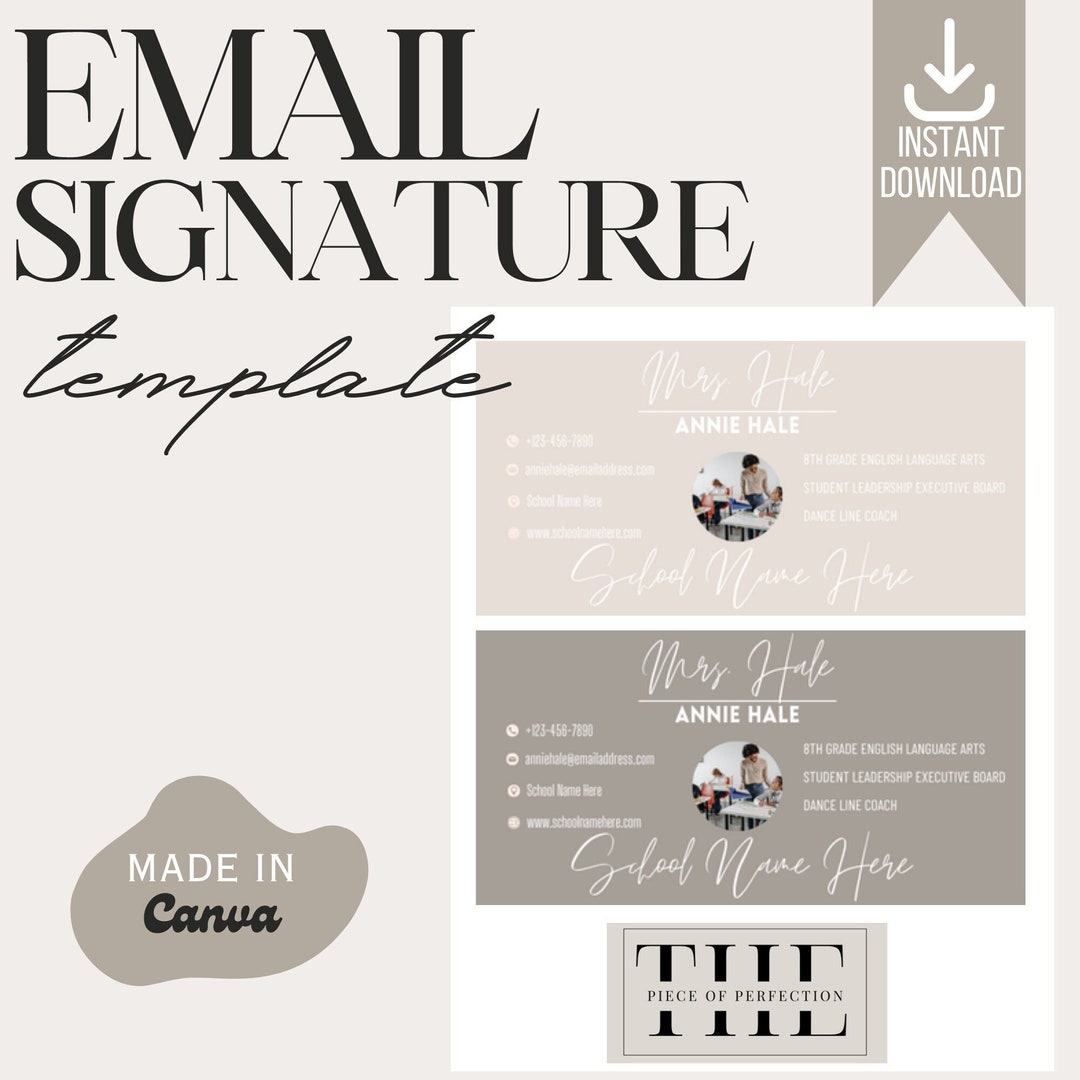 DIY Email Signature Template for Teachers, Email Footer Design - Fully ...