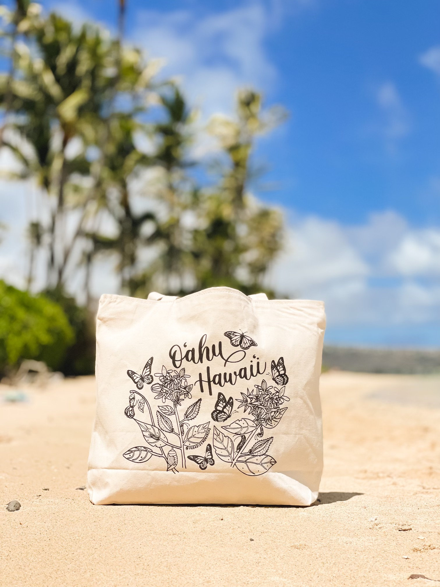 Monarch Butterfly Life Cycle Canvas Zipper Tote Bag (20"w X 15"h X 5"d ...