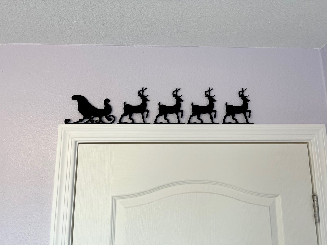 Christmas Door Topper Silhouettes/ Sleigh and Reindeer / Santa's Sleigh ...