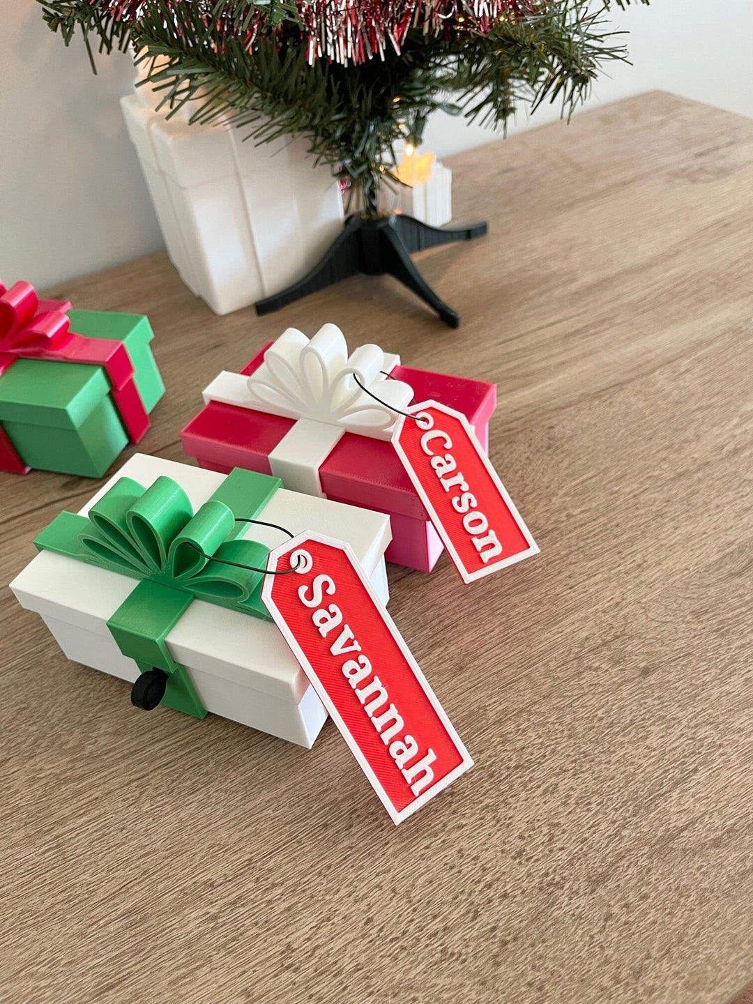 Personalized Christmas Stocking Name Tag/ Cute Customizable Present ...