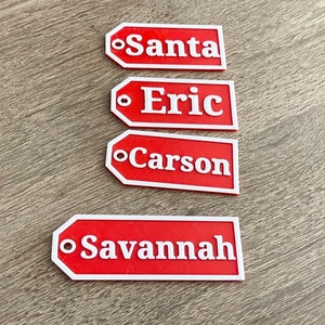 Personalized Christmas Stocking Name Tag/ Cute Customizable Present ...