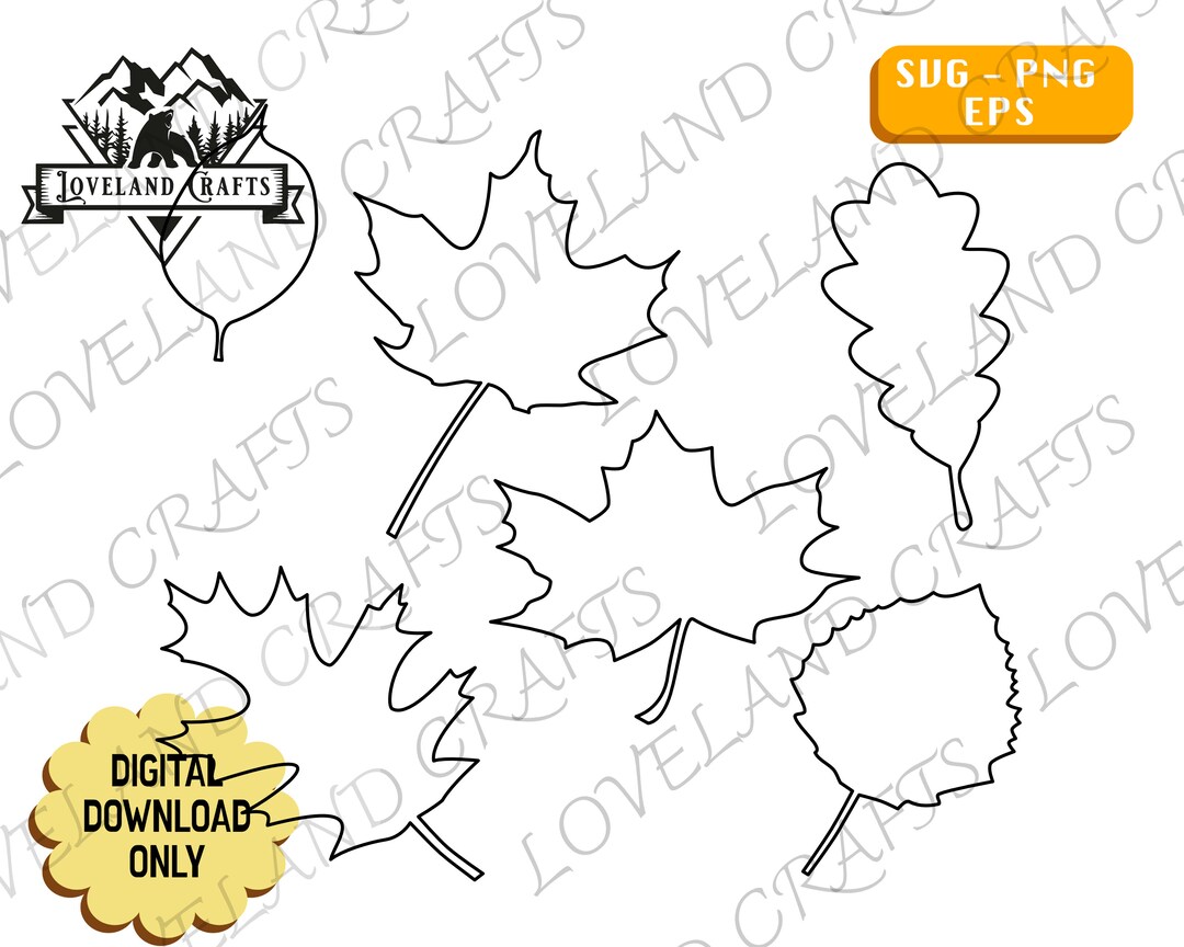 Fall Leaves SVG Design - Digital Download - Etsy