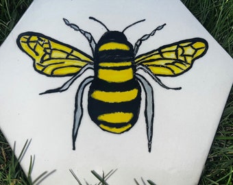 Hand Sculpted, Hand Painted Polymer Clay Bee Mini Tile With Easel - Etsy
