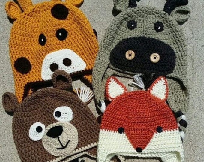 Handmade Crochet Wild Animal Hat, Great Children's Gift, Crochet Hat ...