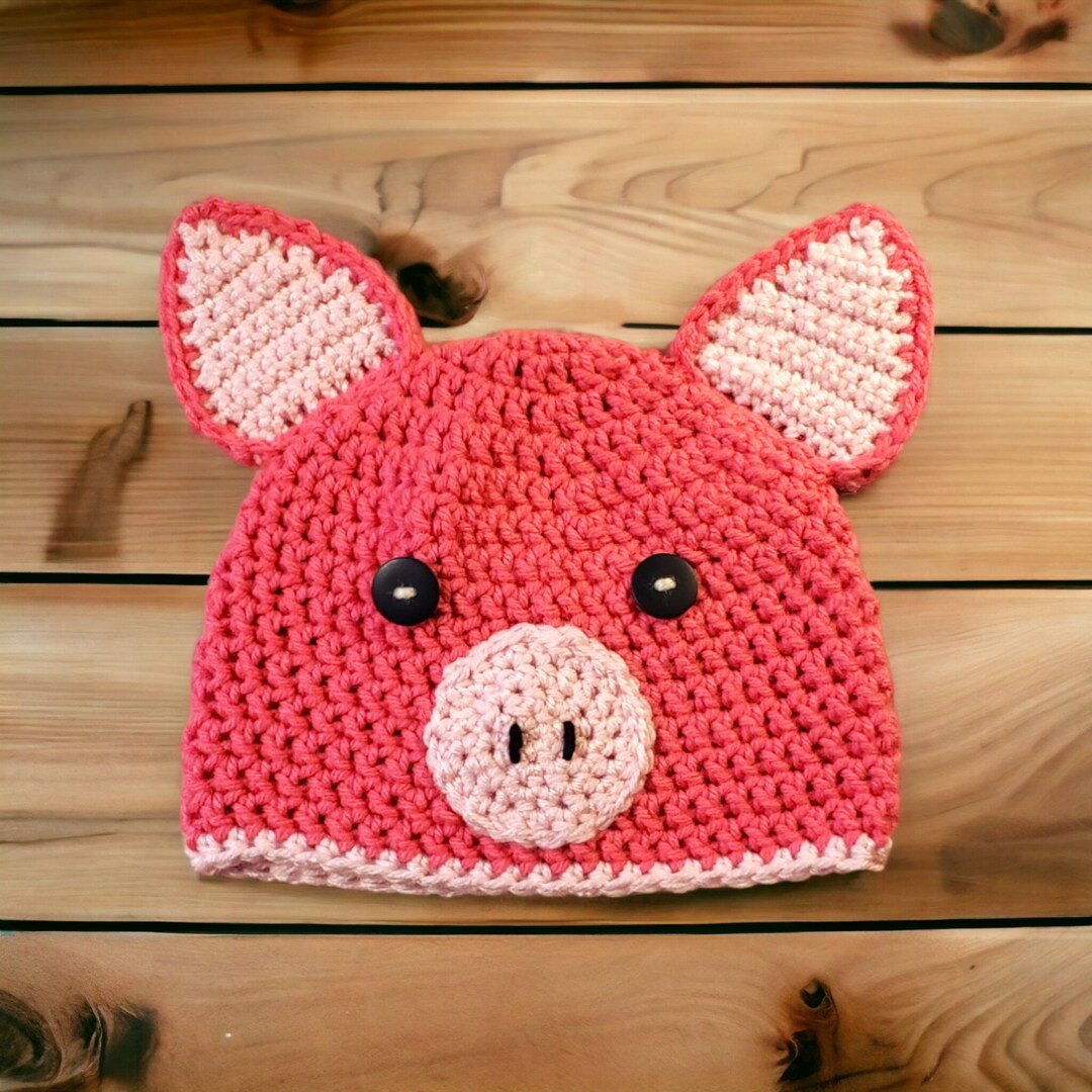Crochet Pink Pig Hat - Fun for Cosplay - Perfect Present for Pig ...
