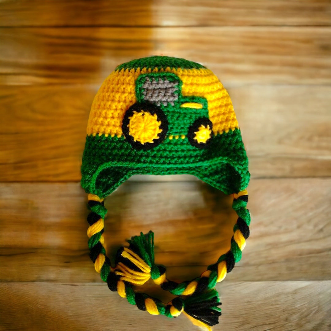 Tractor Crochet Hat Tractor Hat Tractor Crochet Hat for Kids Custom ...