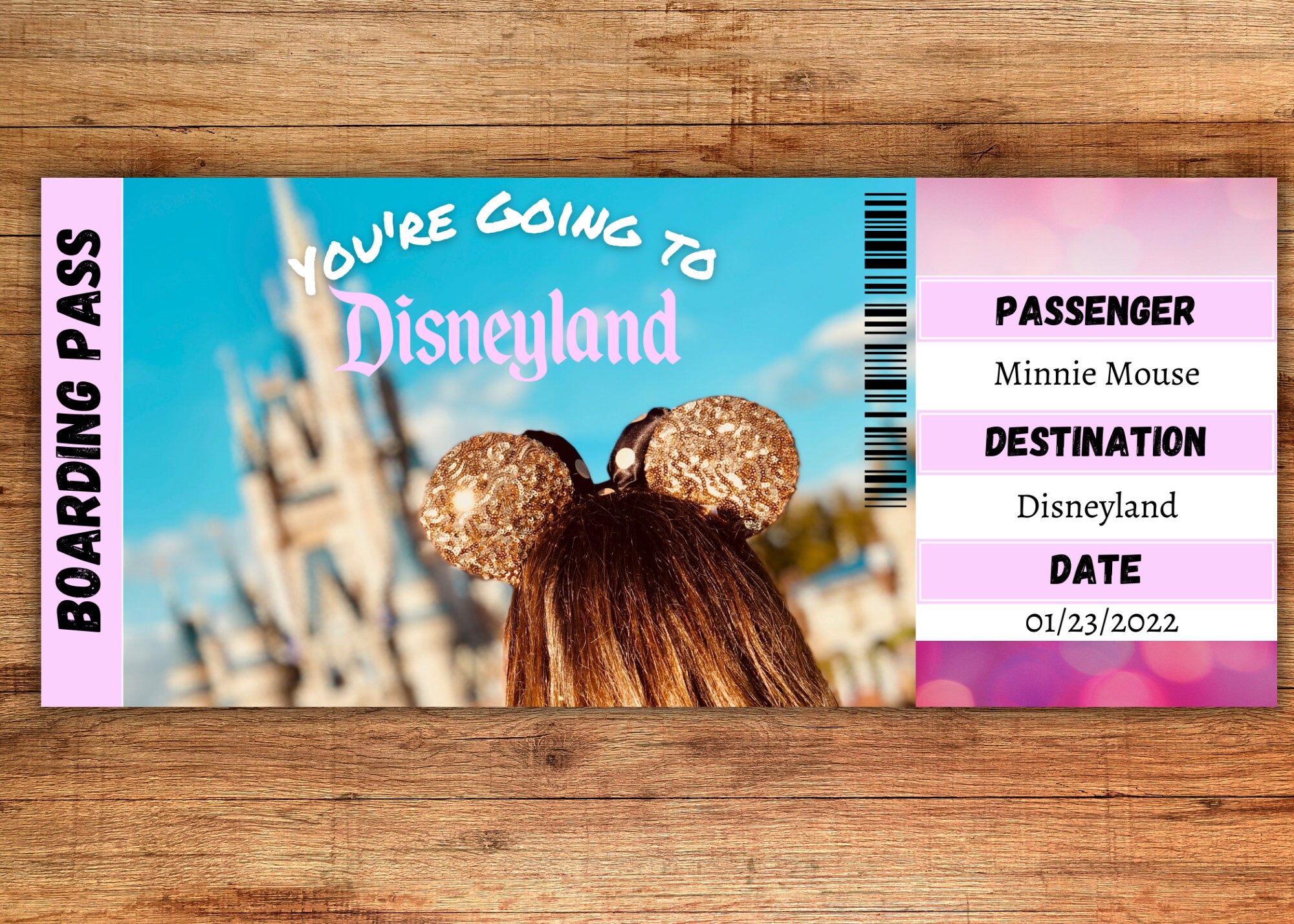 Disneyland Surprise Ticket, Printable Theme Park Surprise Reveal ...