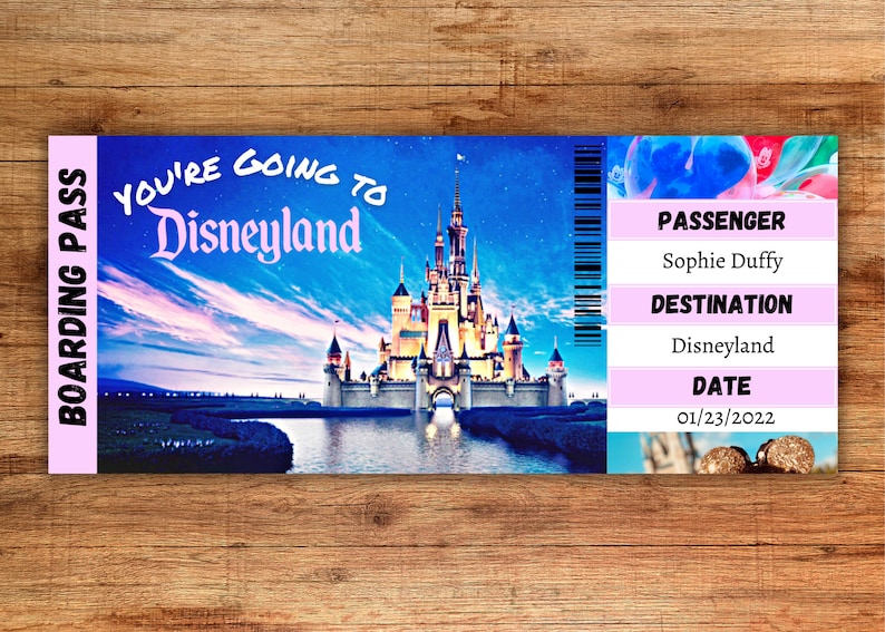 Disneyland Surprise Ticket, Printable Theme Park Surprise Reveal ...