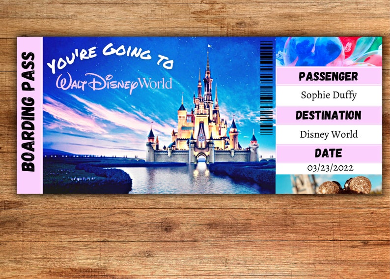 Disneyworld Surprise Ticket, Printable Theme Park Surprise Reveal ...