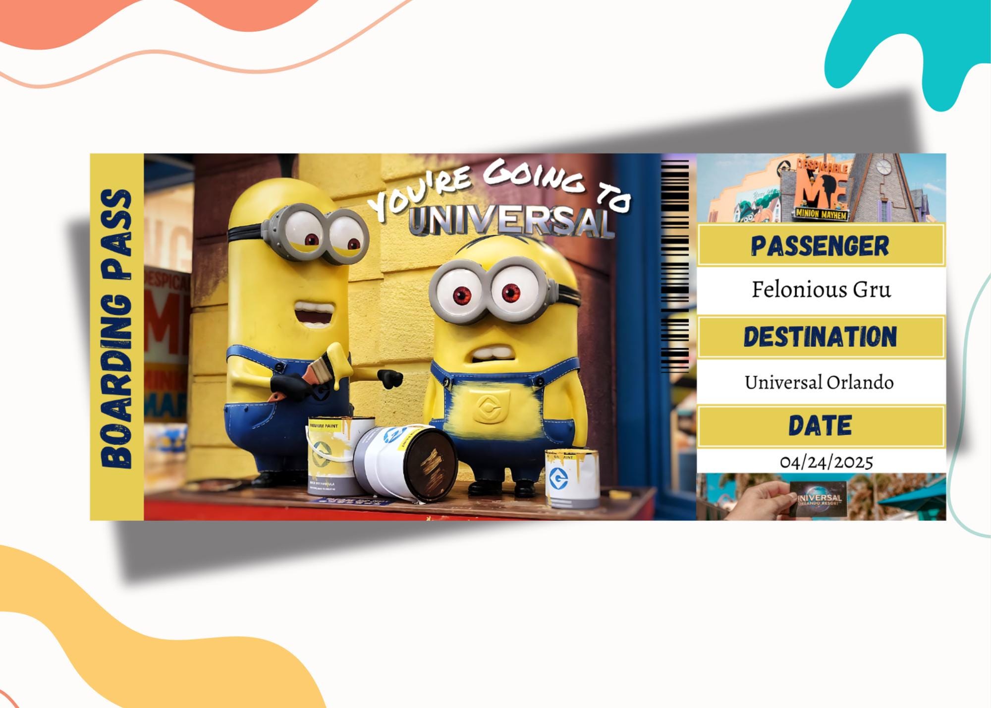 Minions Universal Studios Surprise Ticket, Theme Park Surprise ...