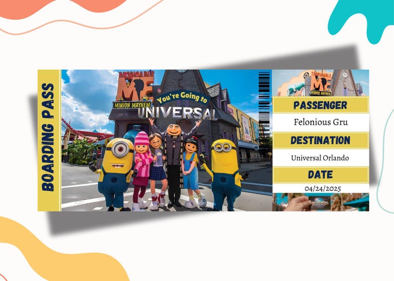 Minions Universal Studios Surprise Ticket, Theme Park Surprise ...