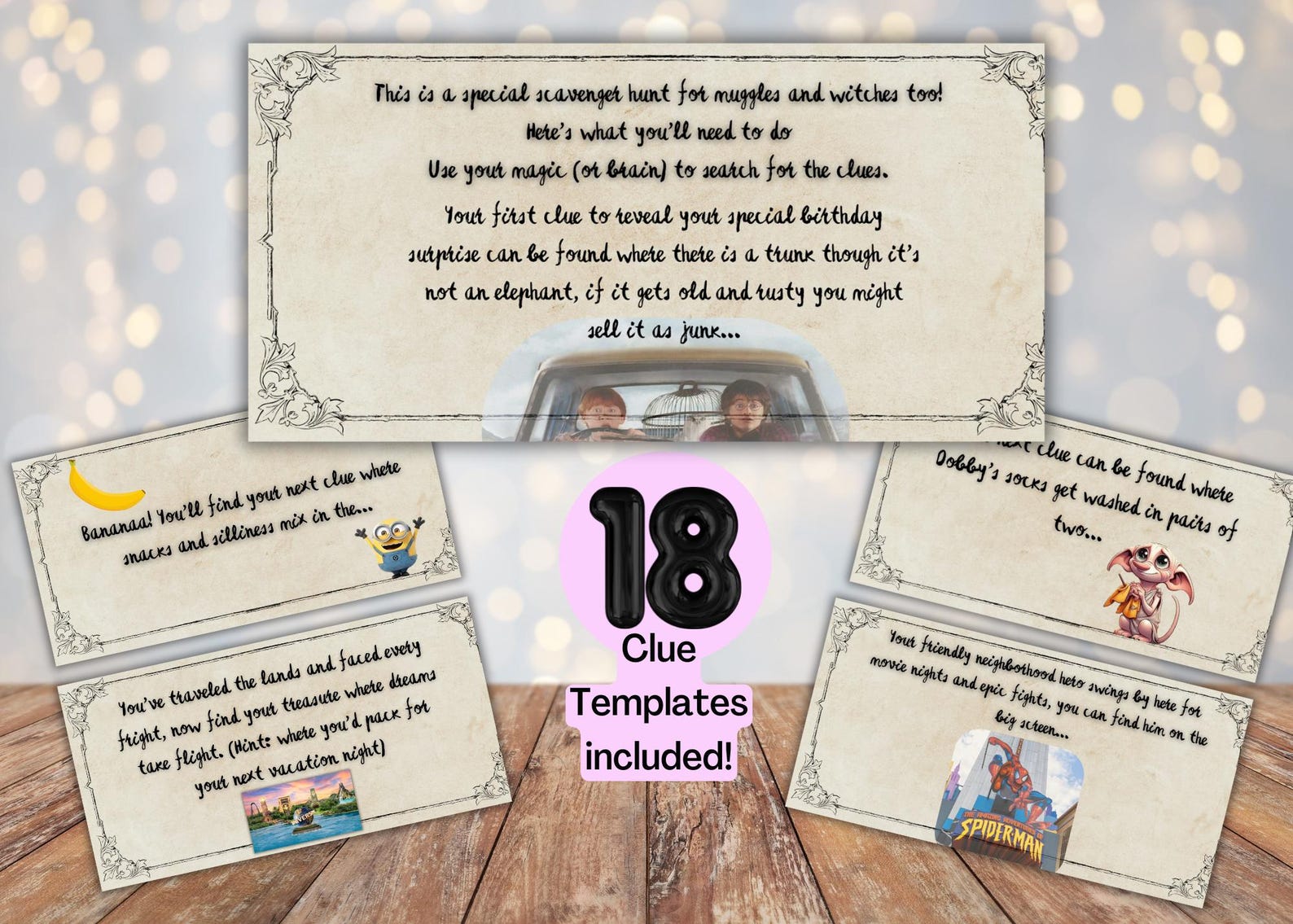 Universal Studios Scavenger Hunt Printable | Editable Trip Reveal Clues ...