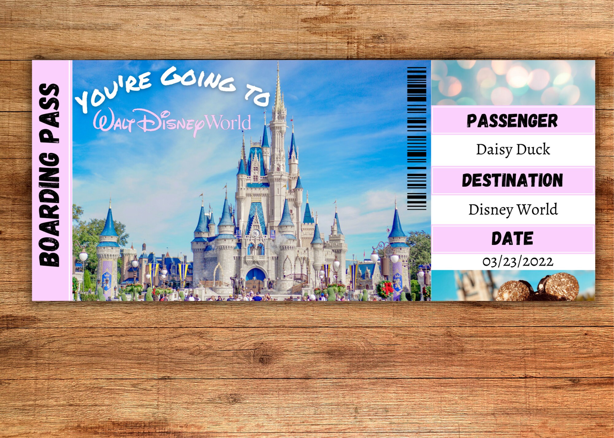 Disneyworld Surprise Ticket, Printable Theme Park Surprise Reveal ...