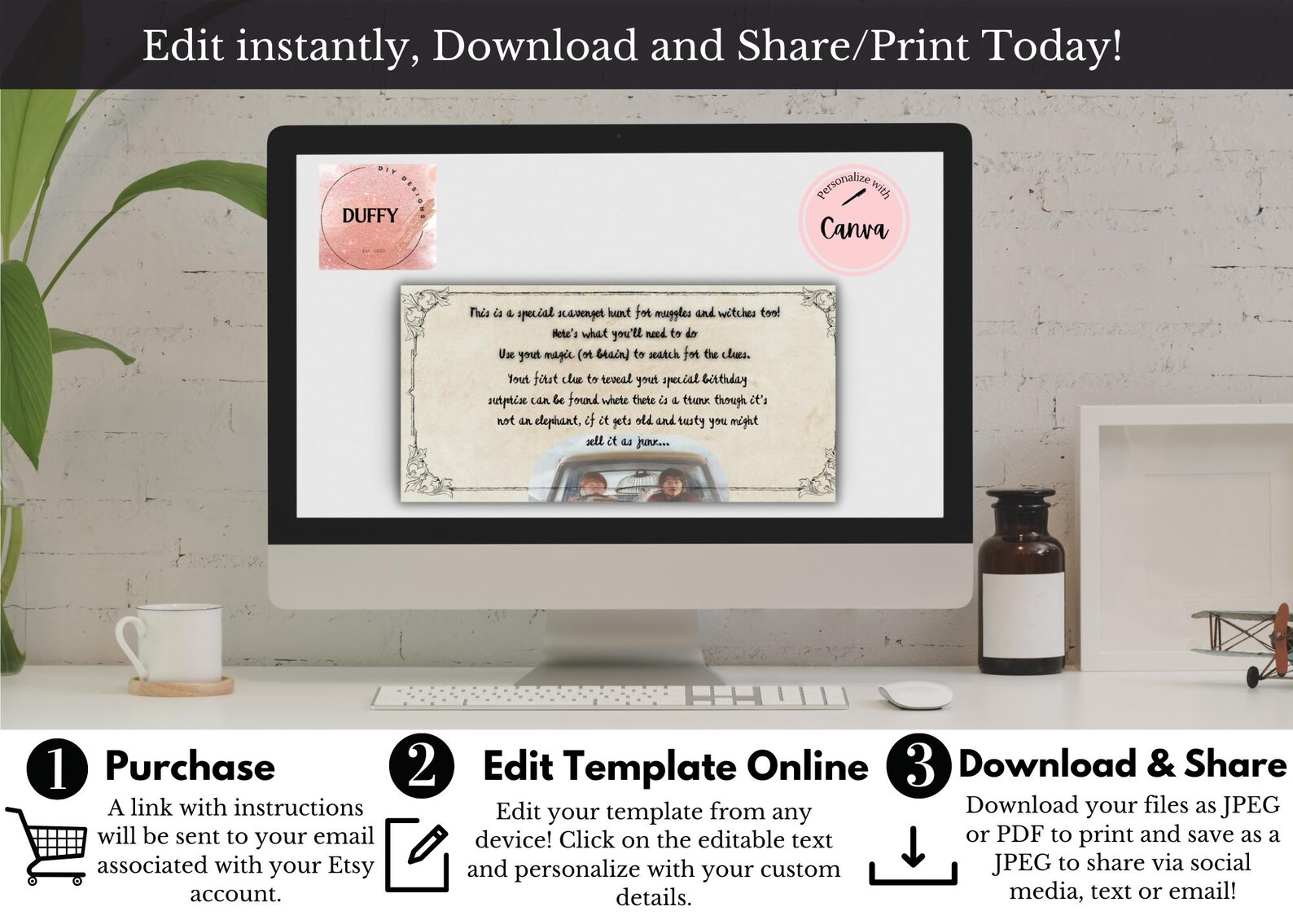 Universal Studios Scavenger Hunt Printable | Editable Trip Reveal Clues ...