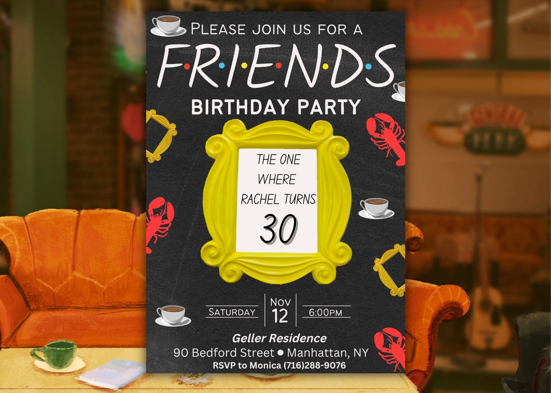Friends Birthday Invitation, the One Where We Celebrate Your Birthday ...