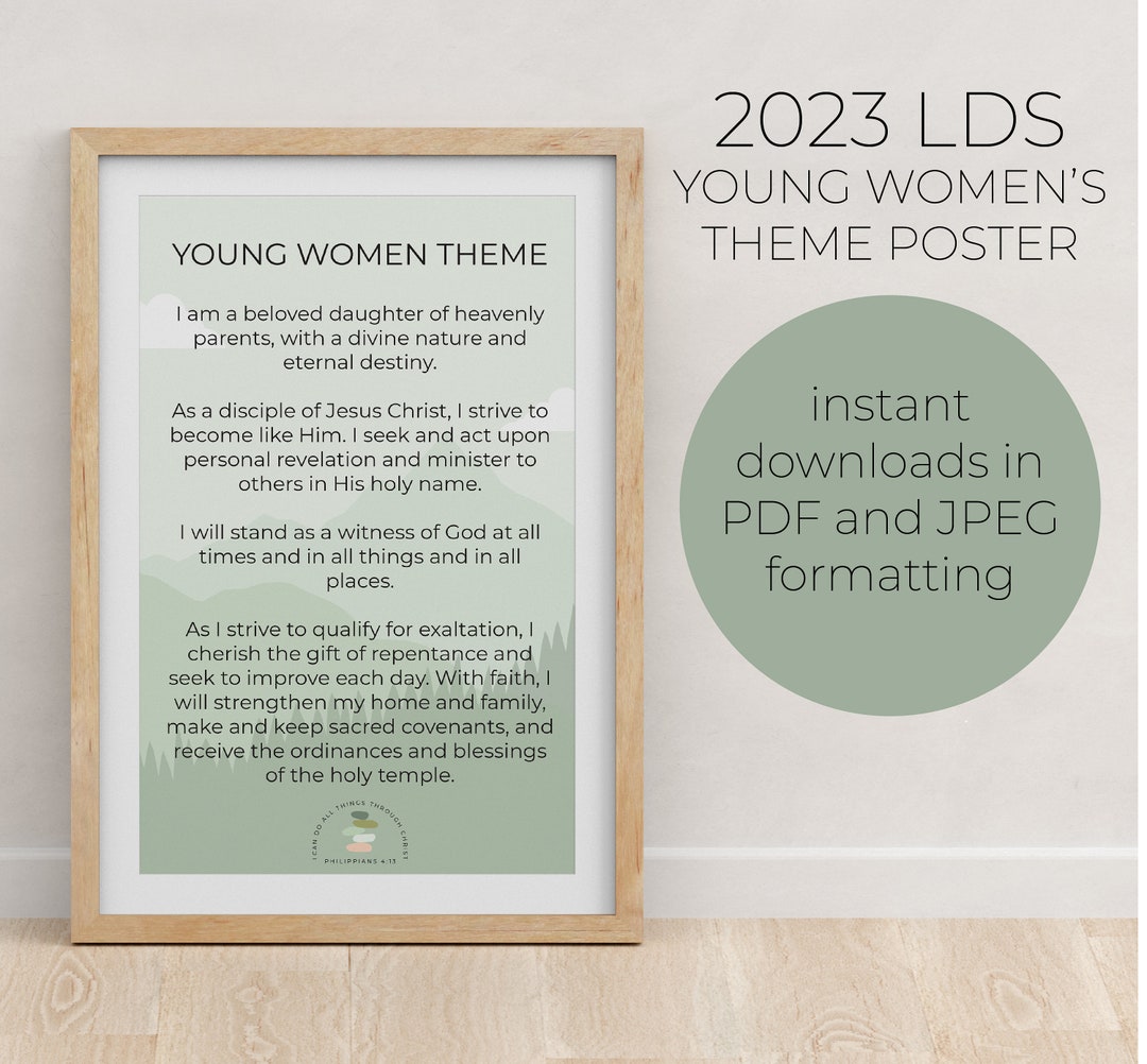 LDS 2023 Young Women's Theme Poster, Printable PDF JPEG, I Can Do All ...