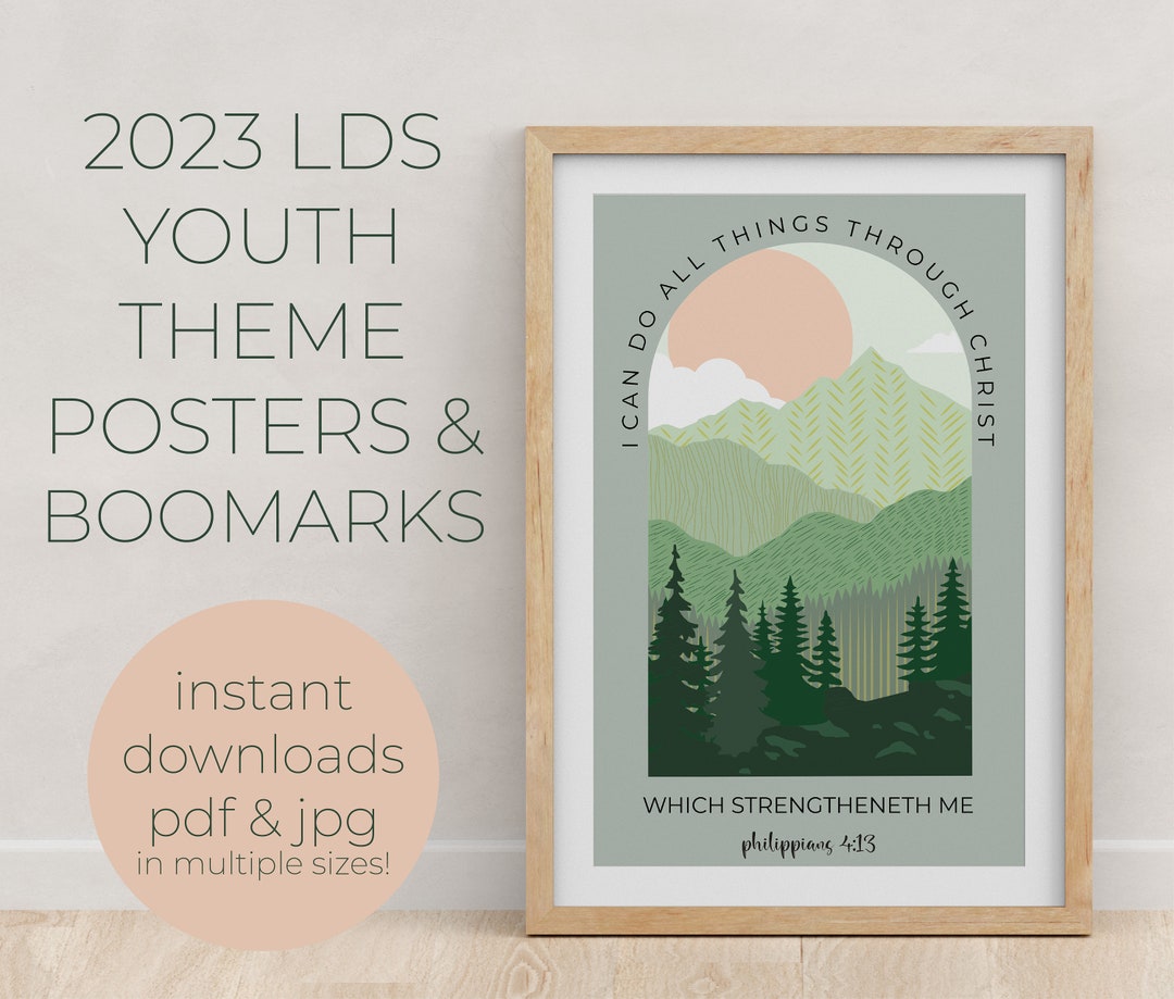 LDS 2023 Youth Theme Poster and Bookmarks, Printable PDF JPEG, I Can Do ...