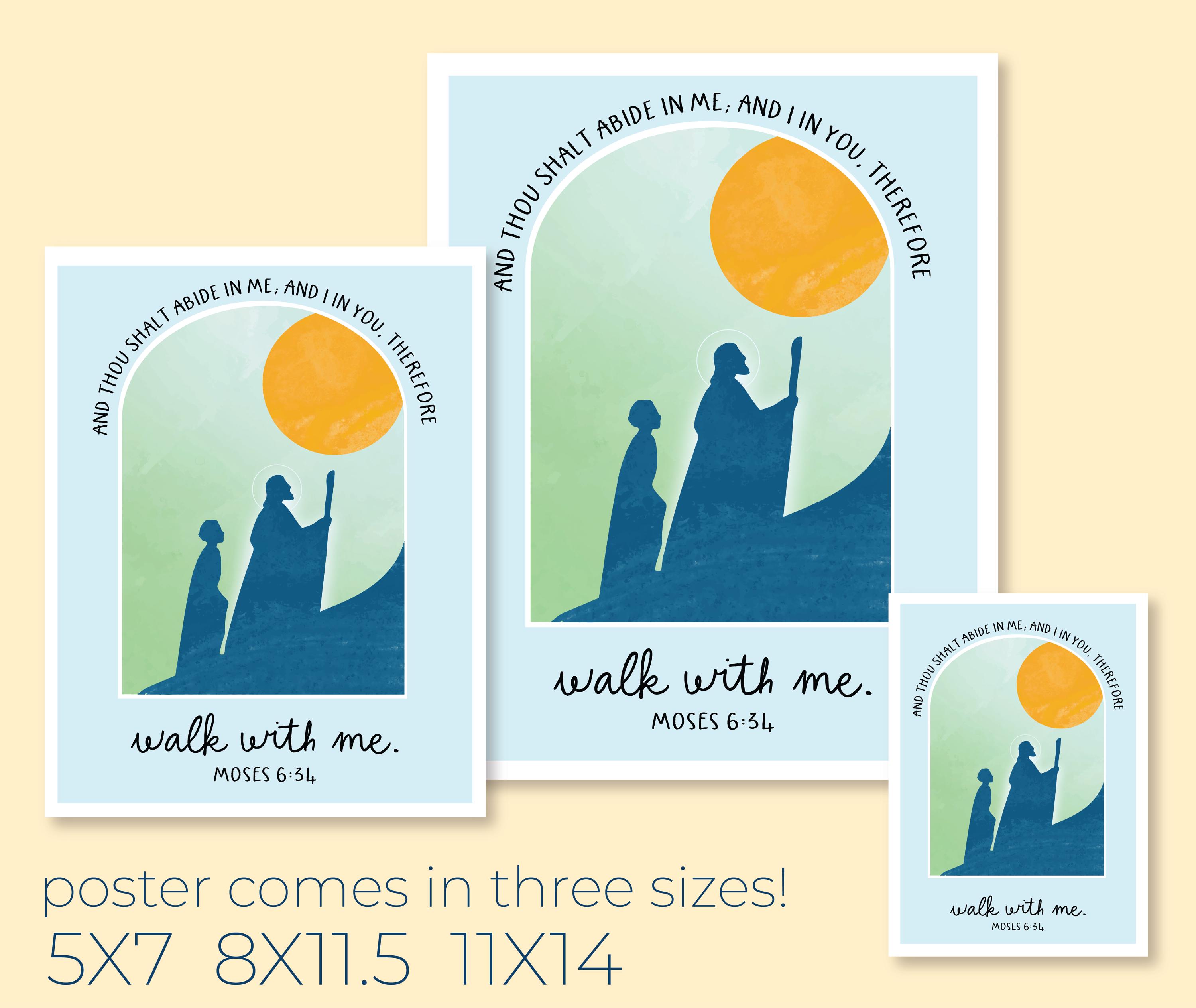 LDS 2026 Youth Theme Poster and Bookmarks Printable, Walk With Me Moses ...