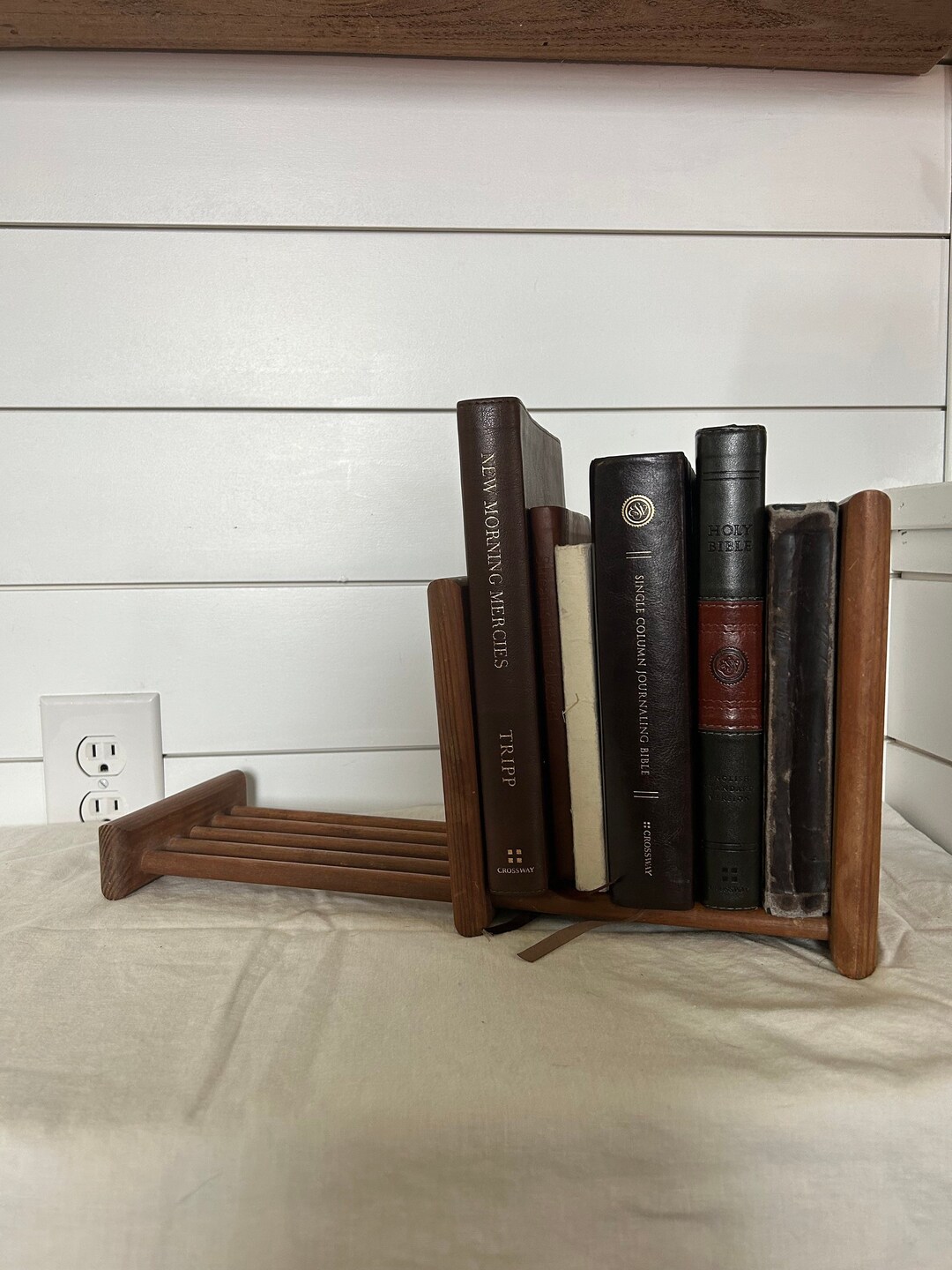 Vintage Sliding Wood Book Rack, Tabletop Storage Bookshelf - Etsy