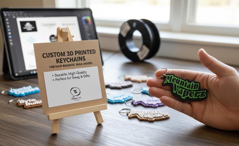 Custom 3D Printed Logo Keychain – Personalized Business Swag - Etsy