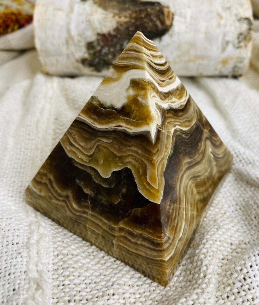 3 1/8” Banded Rootbeer Calcite Pyramid - Etsy