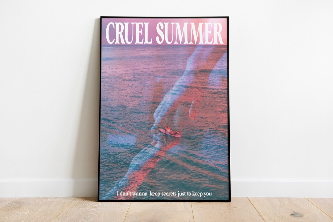 Cruel Summer Print, Pink and Blue Girly Wall Art, Preppy Wall Art, Dorm ...