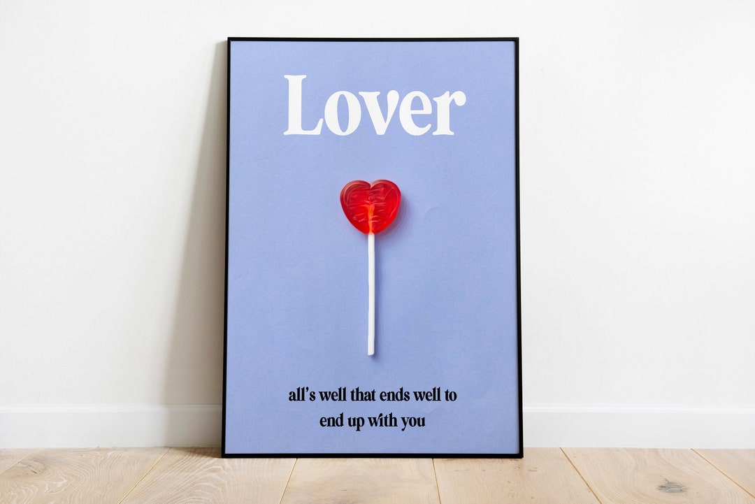 Lover Print, Lover Album Design, Girly Wall Art, Preppy Wall Art, Retro ...