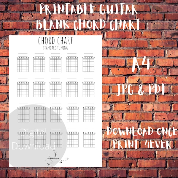 Blank Guitar Chord Chart - Etsy