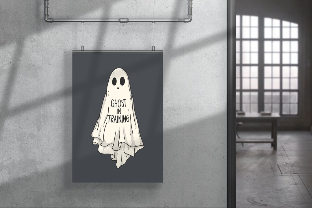 Ghost in Training - Dark Halloween Poster 9"x11" or 11"x14" - Etsy
