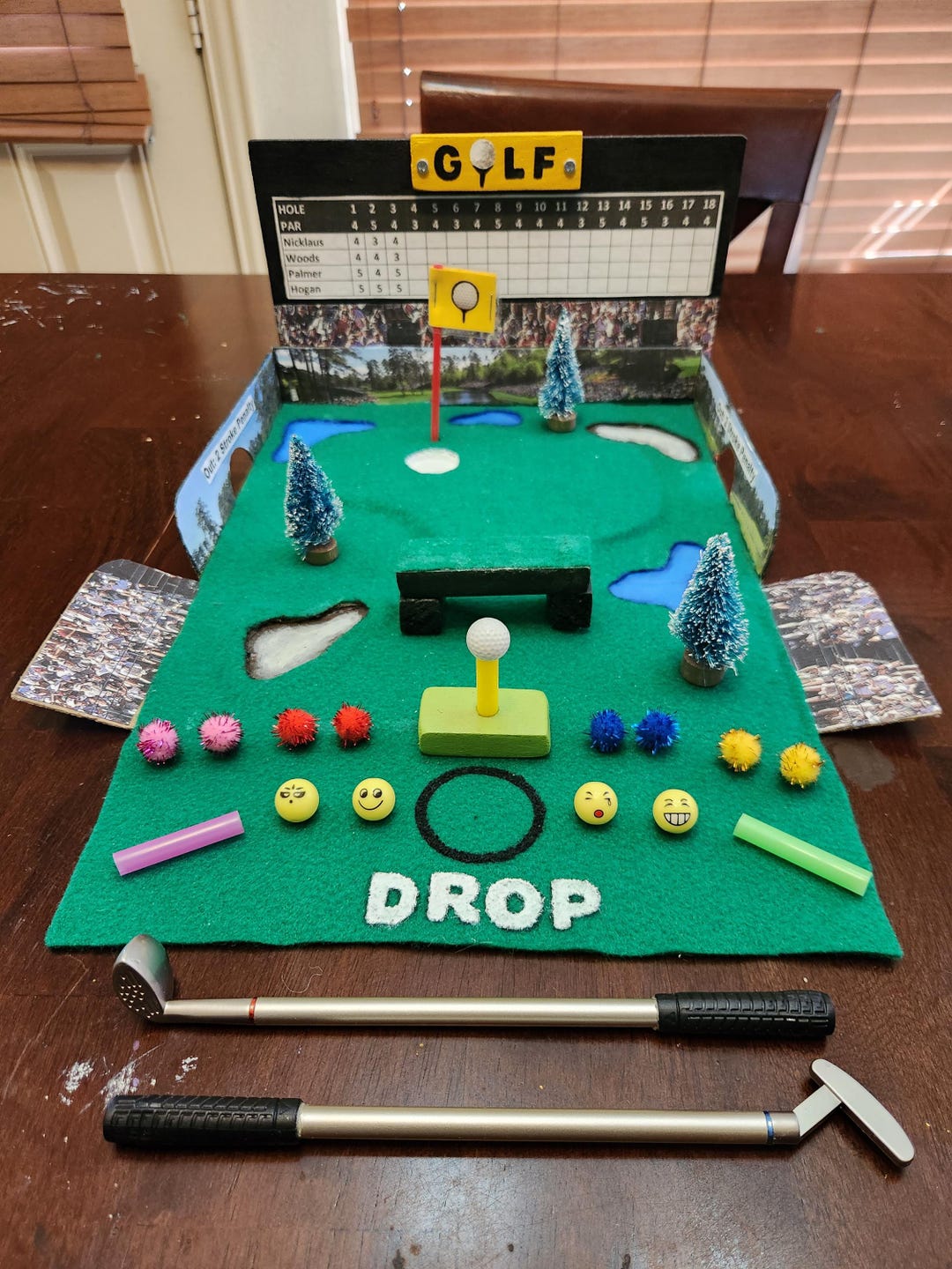 Miniature Chip and Putt Putt Indoor Golf Cornhole Game - Etsy