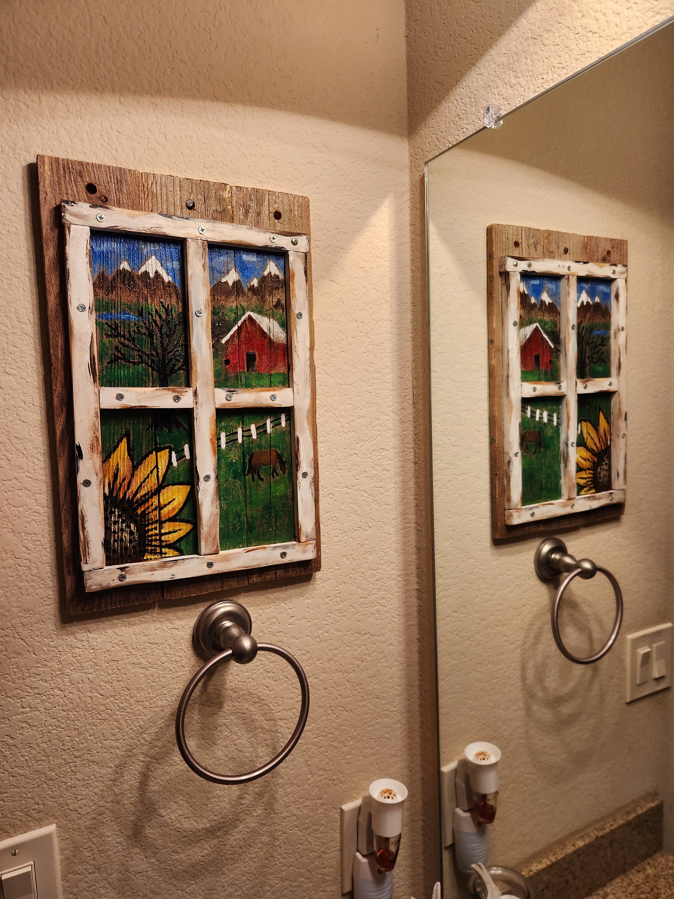 Barn Farmhouse Window Wall Painting - Etsy