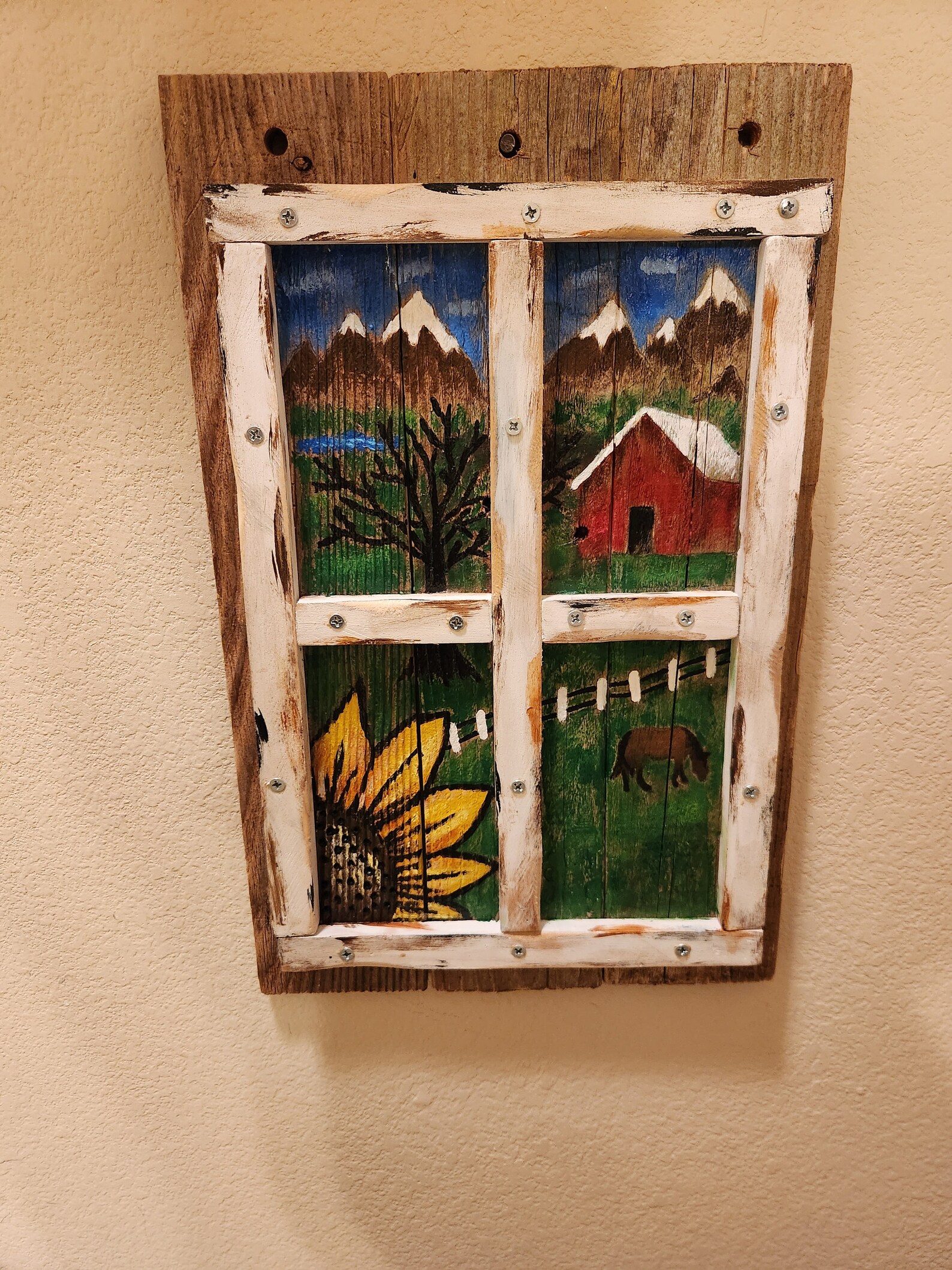 Barn Farmhouse Window Wall Painting - Etsy
