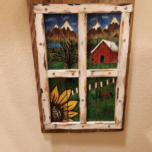 Barn Farmhouse Window Wall Painting - Etsy