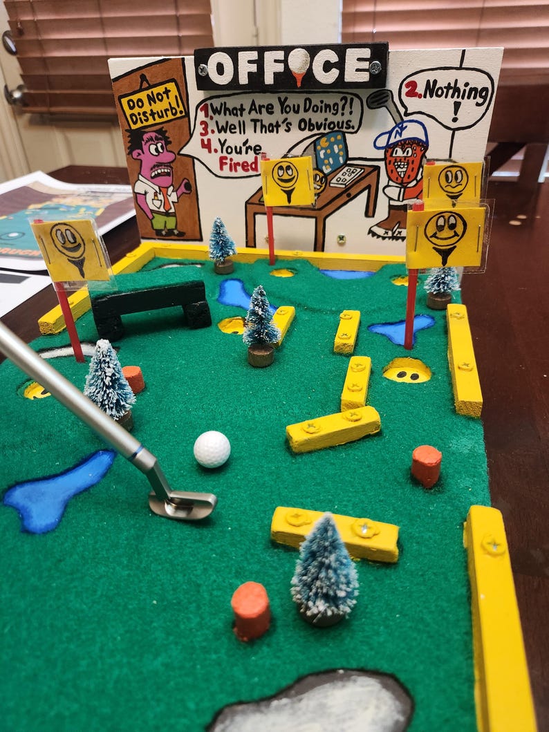 Miniature Indoor Office Desktop Golf Cornhole Putting Game - Etsy