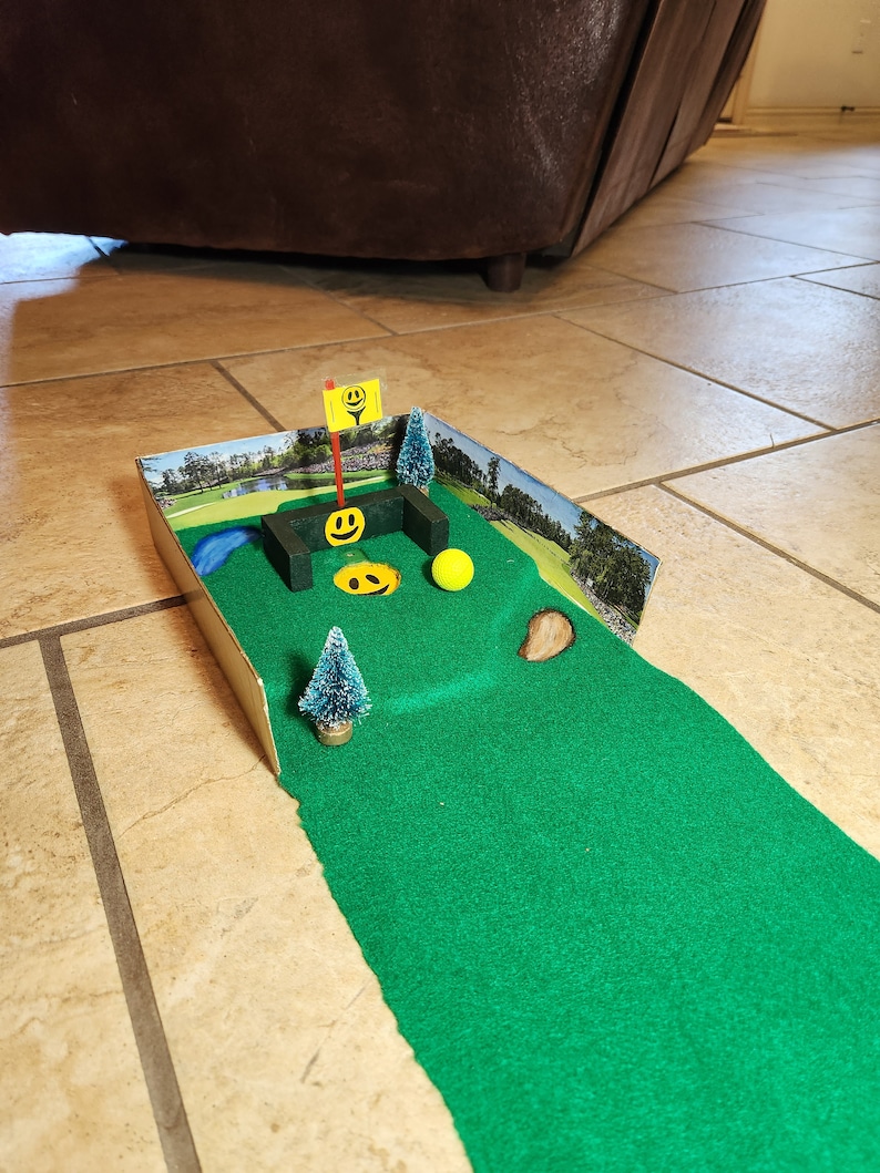 Miniature Cornhole Golf Putting Family Game - Etsy