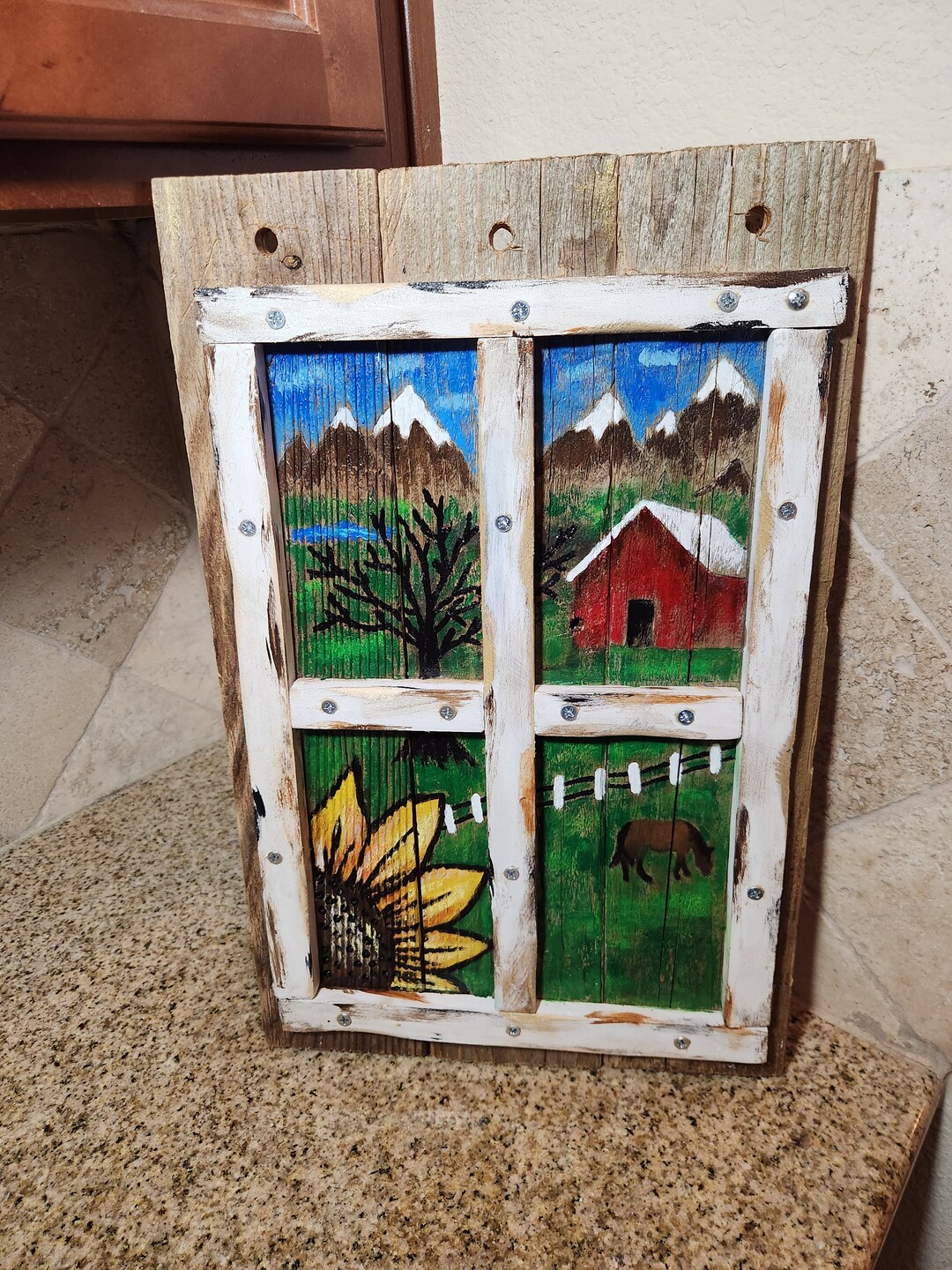 Barn Farmhouse Window Wall Painting - Etsy