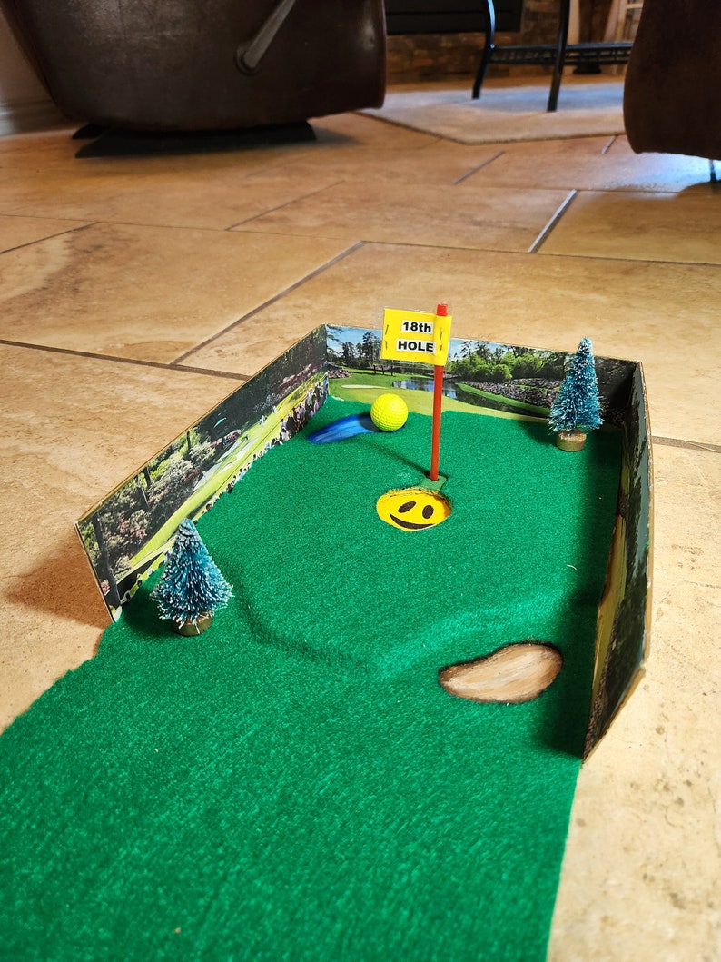 Miniature Cornhole Golf Putting Family Game - Etsy